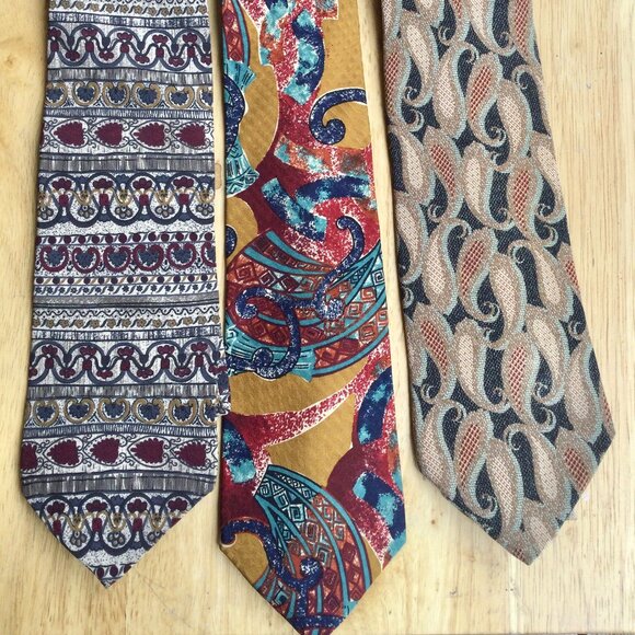 Accessories | Lot Of 3 Designer Silk Ties Robert Stock David Lawrence ...